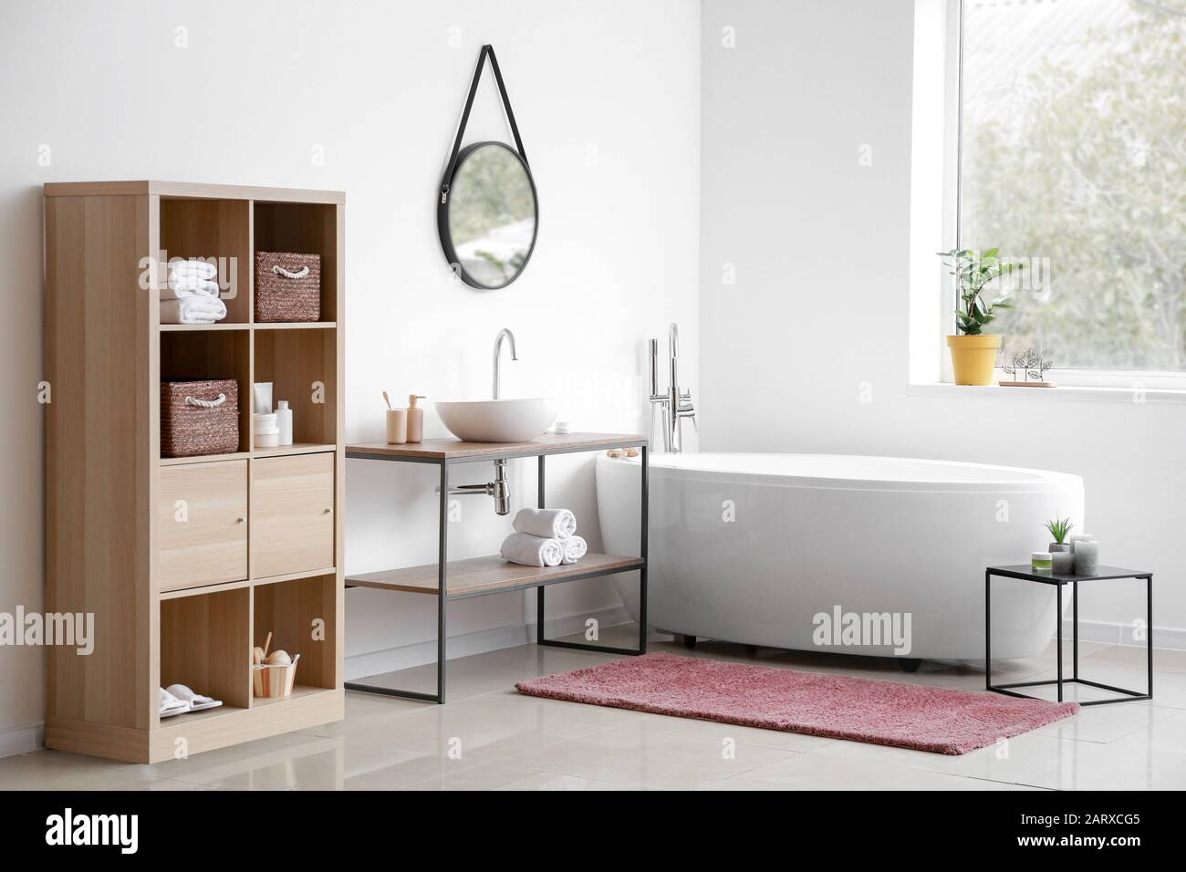 Interior of modern clean bathroom Stock Photo - Alamy