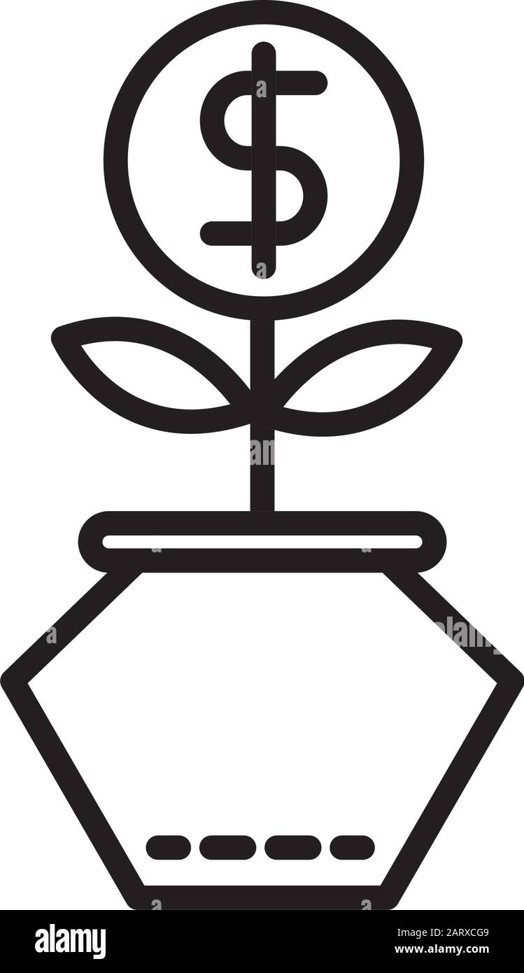 business cash money line design vector illustration Stock Vector Image ...