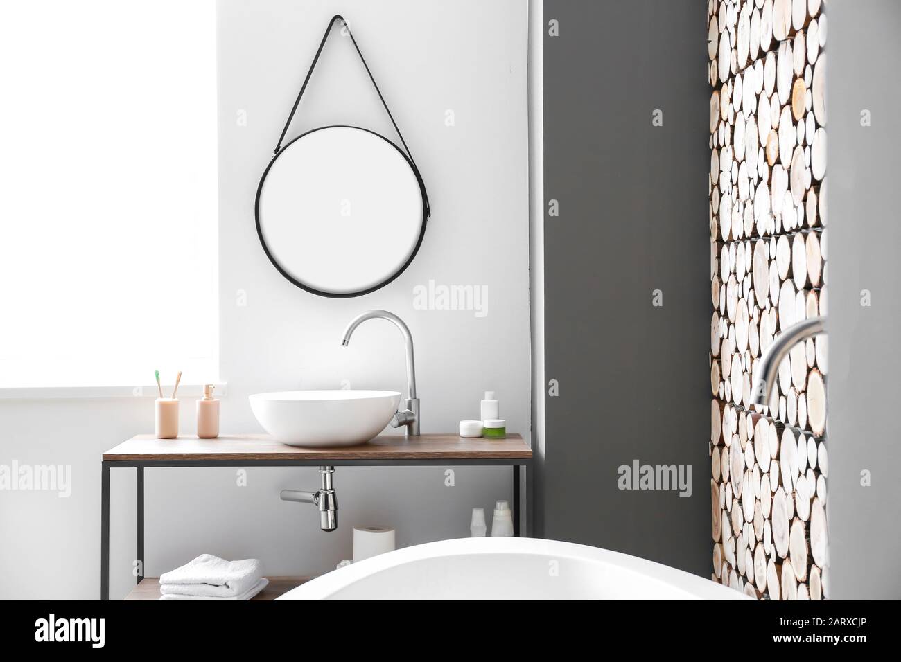 Interior of modern clean bathroom Stock Photo - Alamy