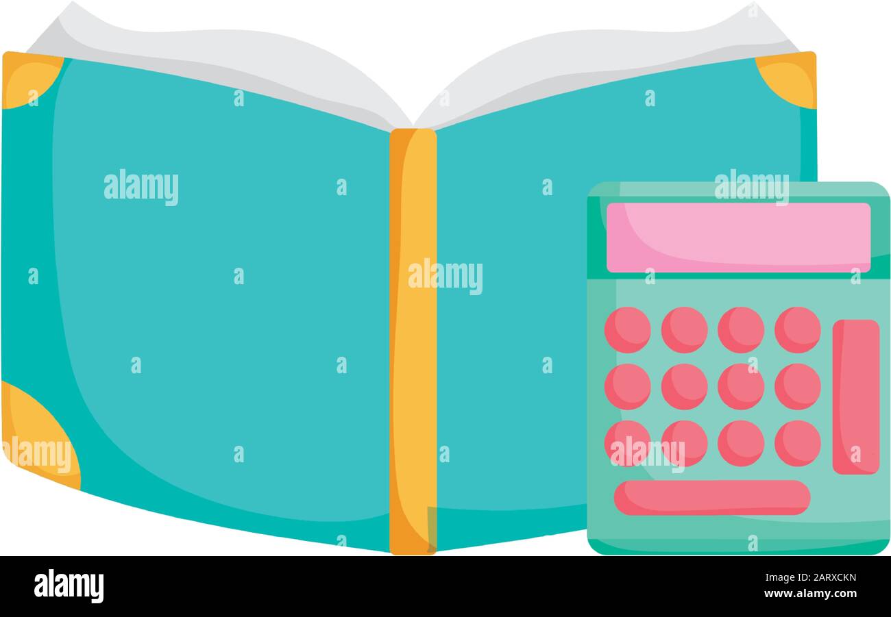 back to school education open book and calculator mathematics supply ...