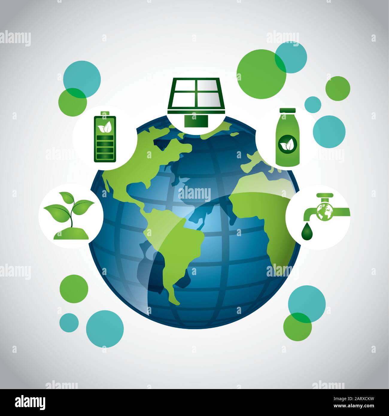 eco friendly poster with earth planet and set icons Stock Vector Image ...
