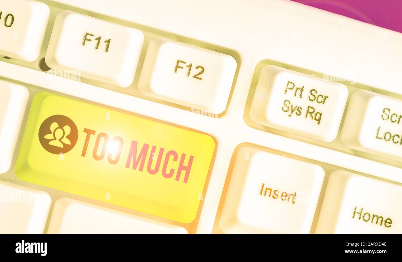 Handwriting text writing Too Much. Conceptual photo an intolerable ...