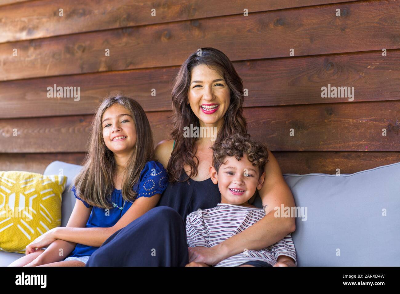 Portrait of a Hispanic mother and her children Stock Photo - Alamy