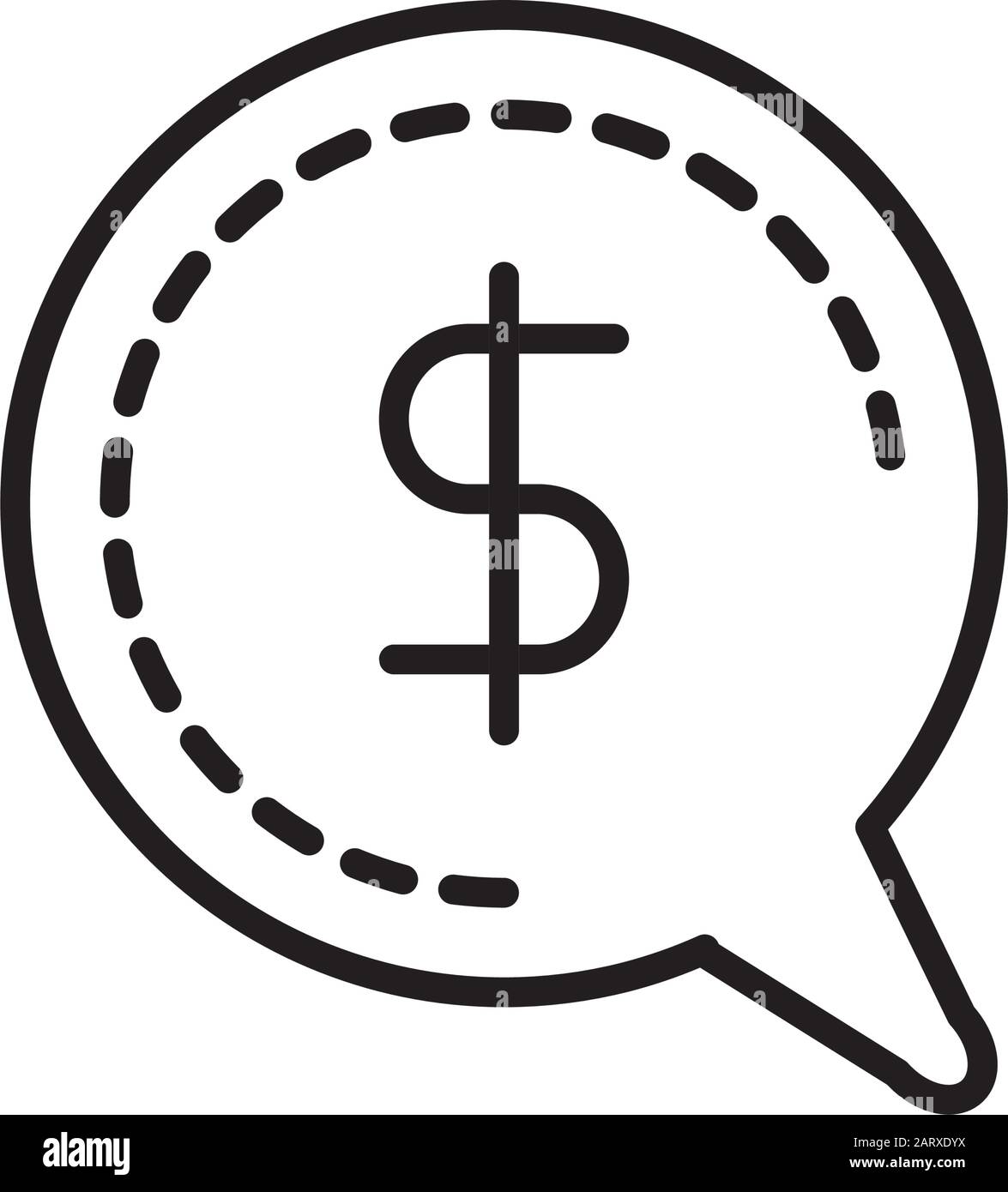 money speech bubble business cash line design vector illustration Stock ...