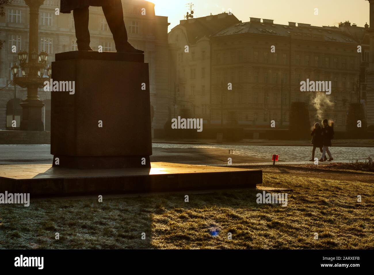 Prague, Czech Republic, January 29 2020 - Antonín Dvorák Statue at ...