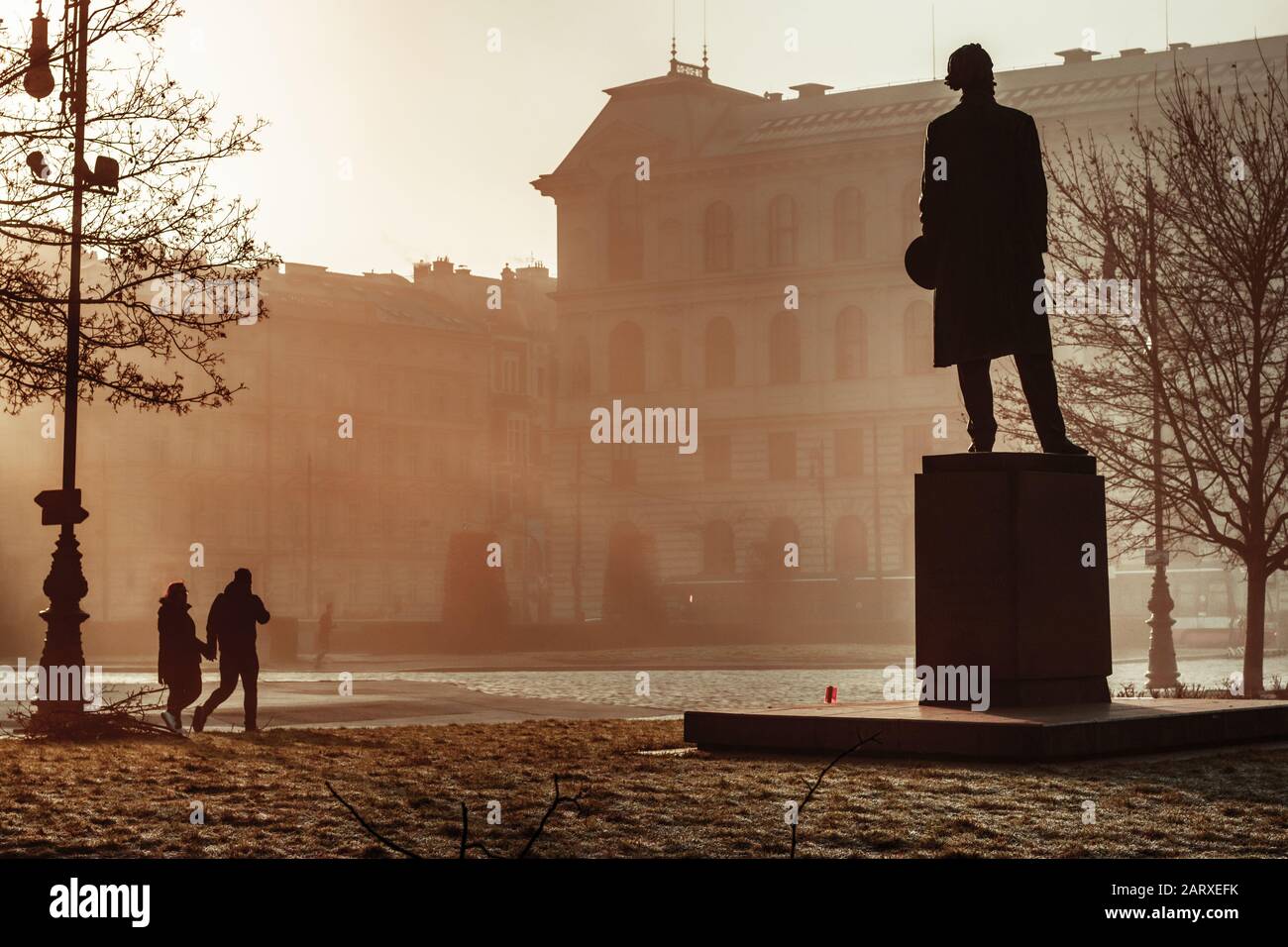 Prague, Czech Republic, January 29 2020 - Antonín Dvorák Statue at ...