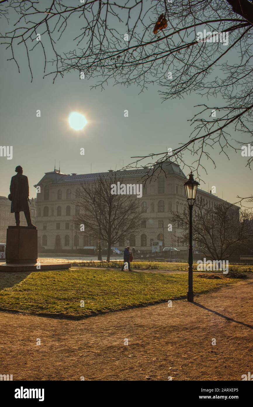Prague, Czech Republic, January 29 2020 - Antonín Dvorák Statue at ...