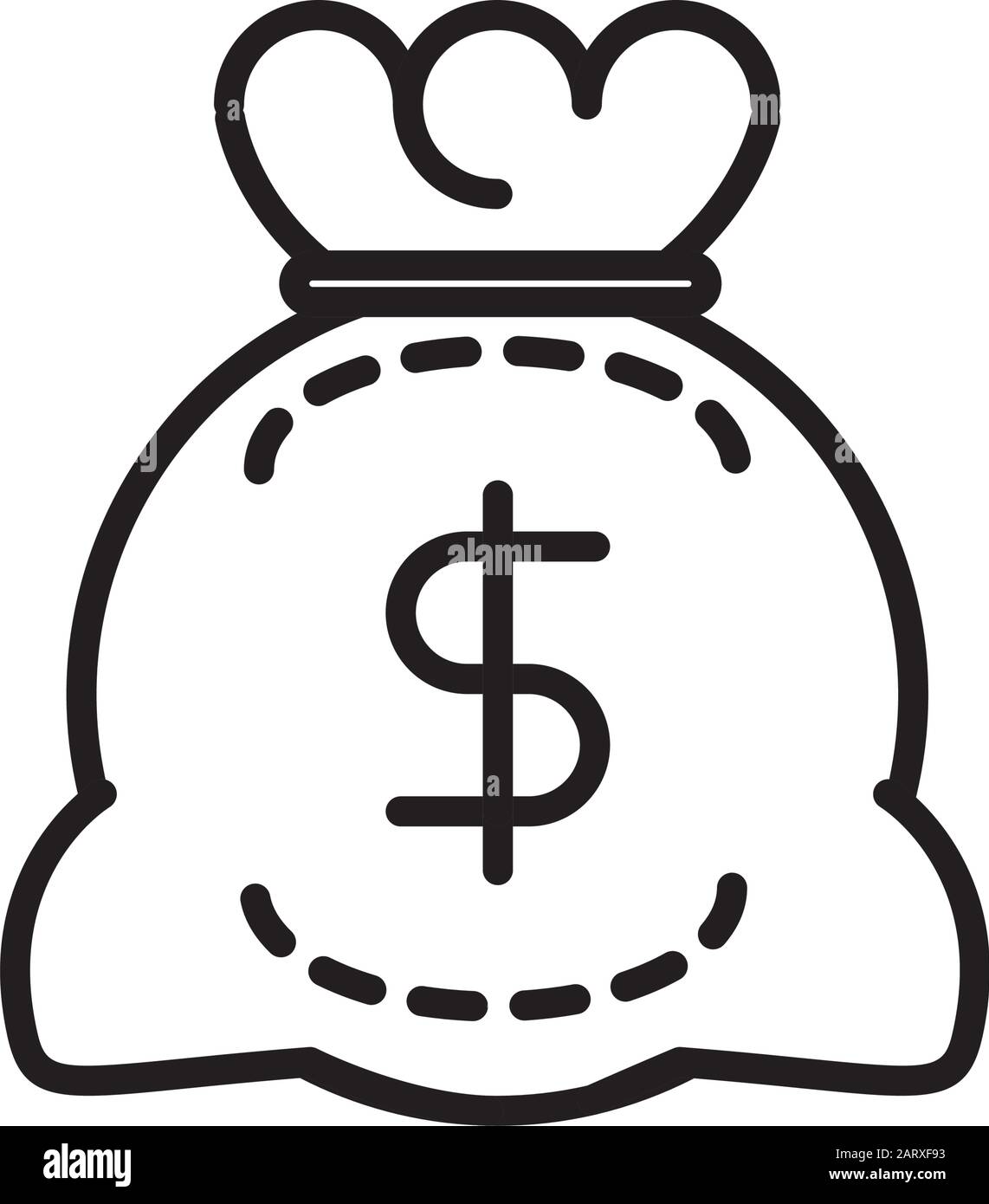 money bag bank investment business cash line design vector illustration ...