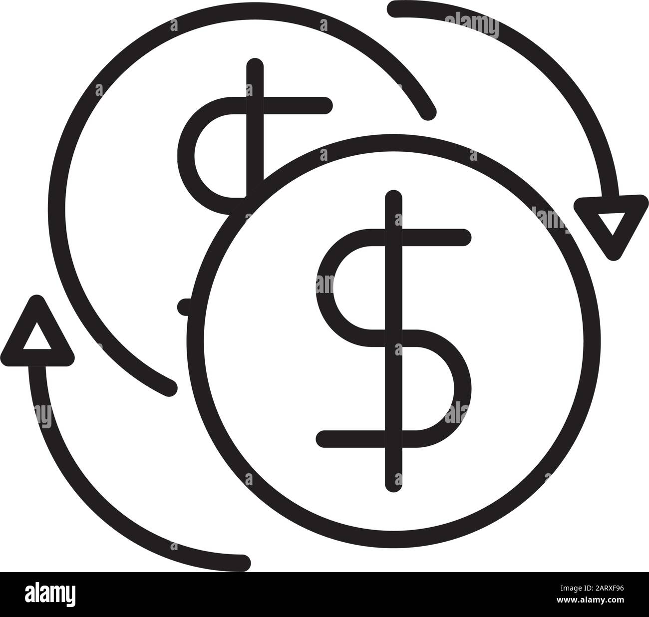 coins exchange business cash money line design vector illustration ...