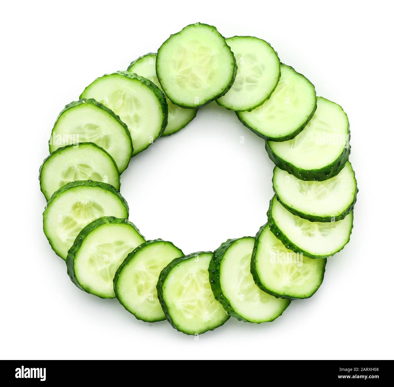 Fresh cucumber slices on white background Stock Photo - Alamy