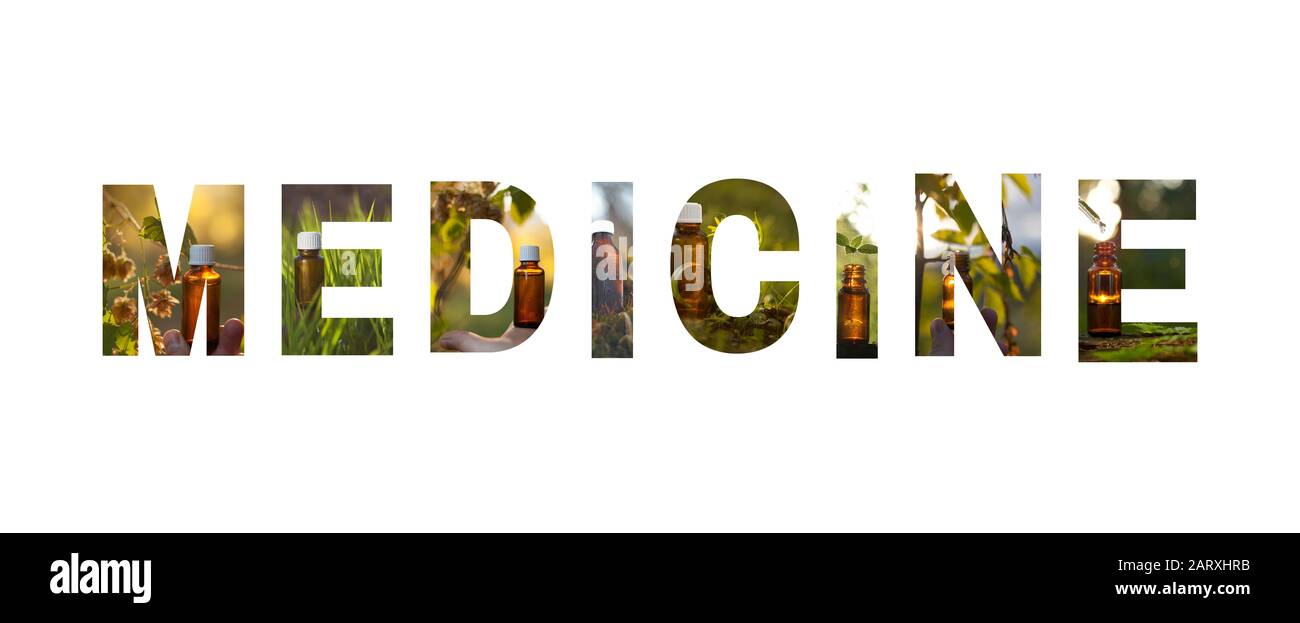 Inscription MEDICINE Transparent background. MEDICINE - natural Word ...