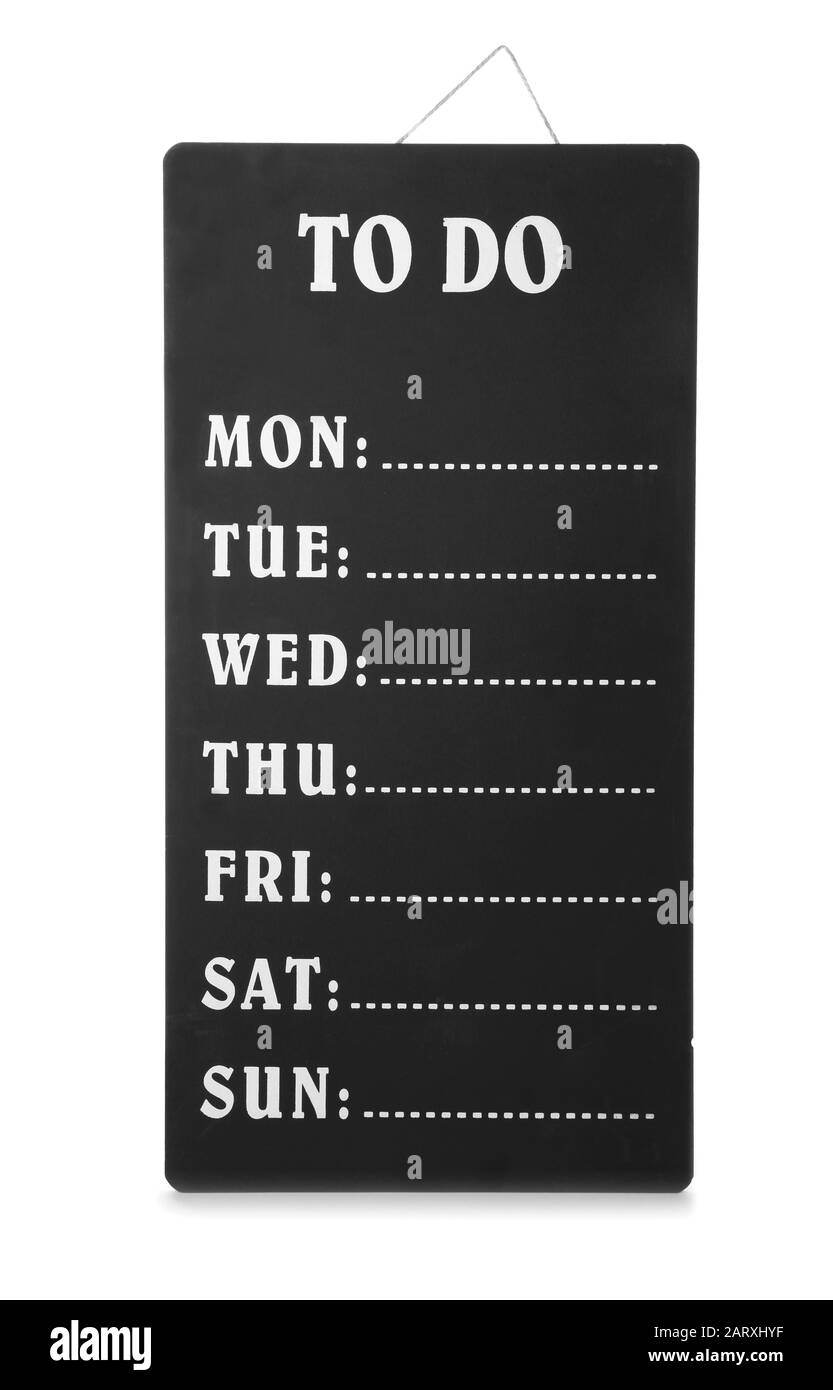 Empty to do list on white background Stock Photo - Alamy