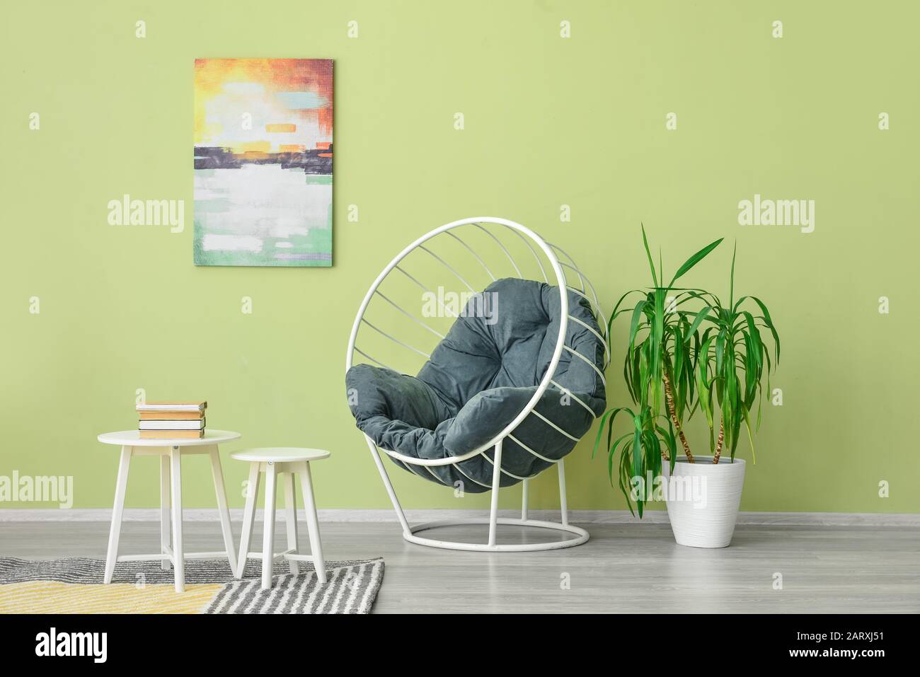 Stylish interior of room with comfortable furniture Stock Photo - Alamy