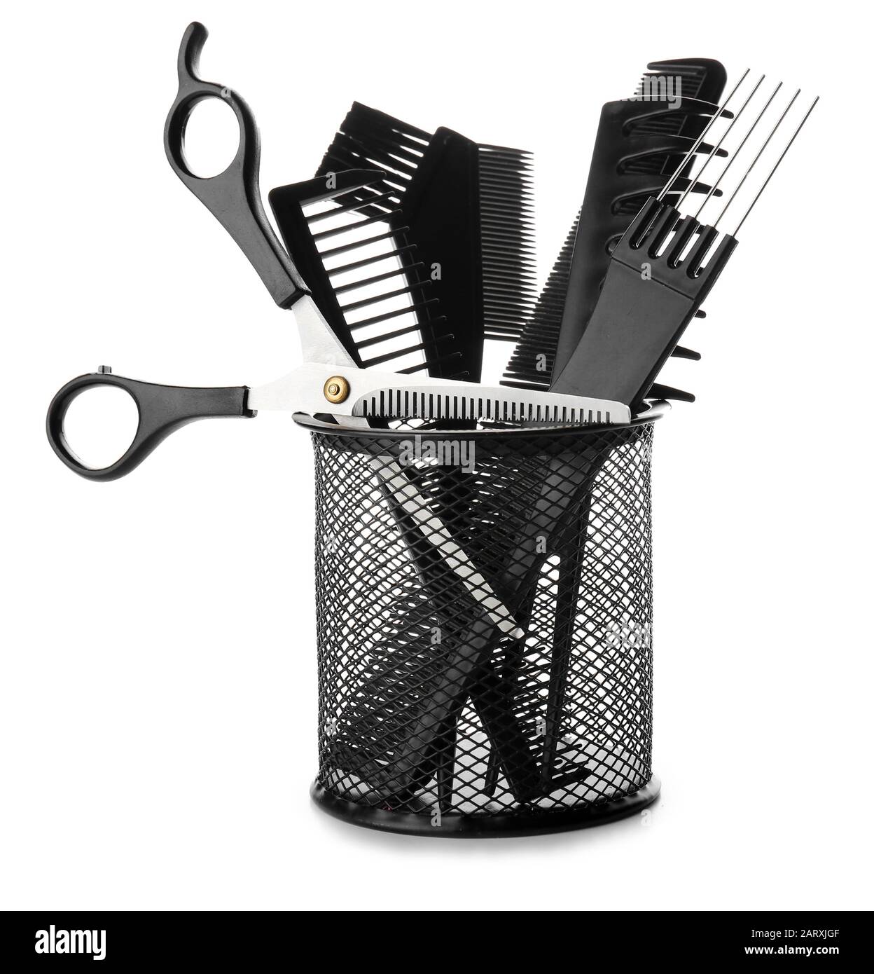 Professional hairdresser's set on white background Stock Photo - Alamy