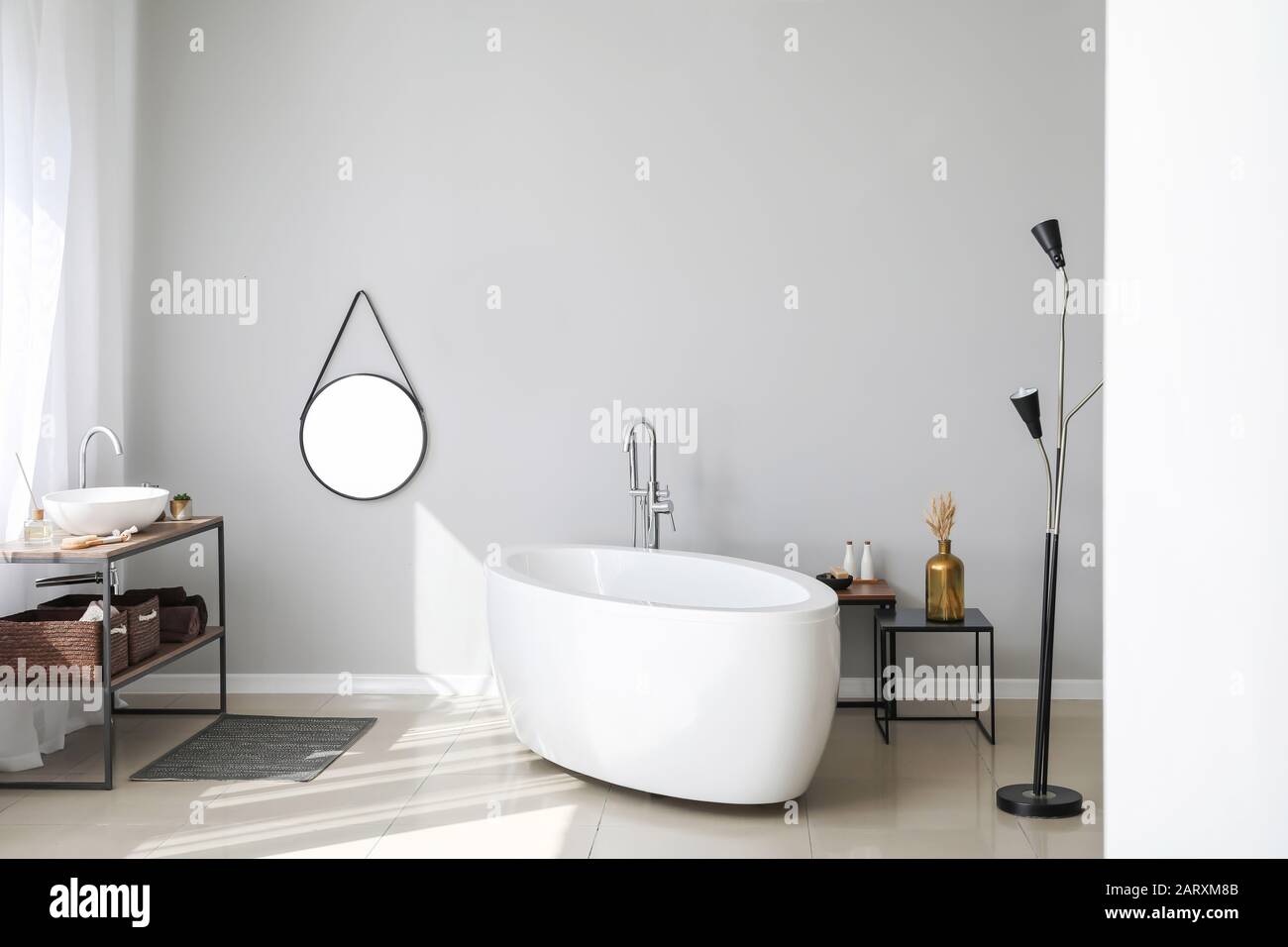 Stylish interior of modern bathroom Stock Photo - Alamy