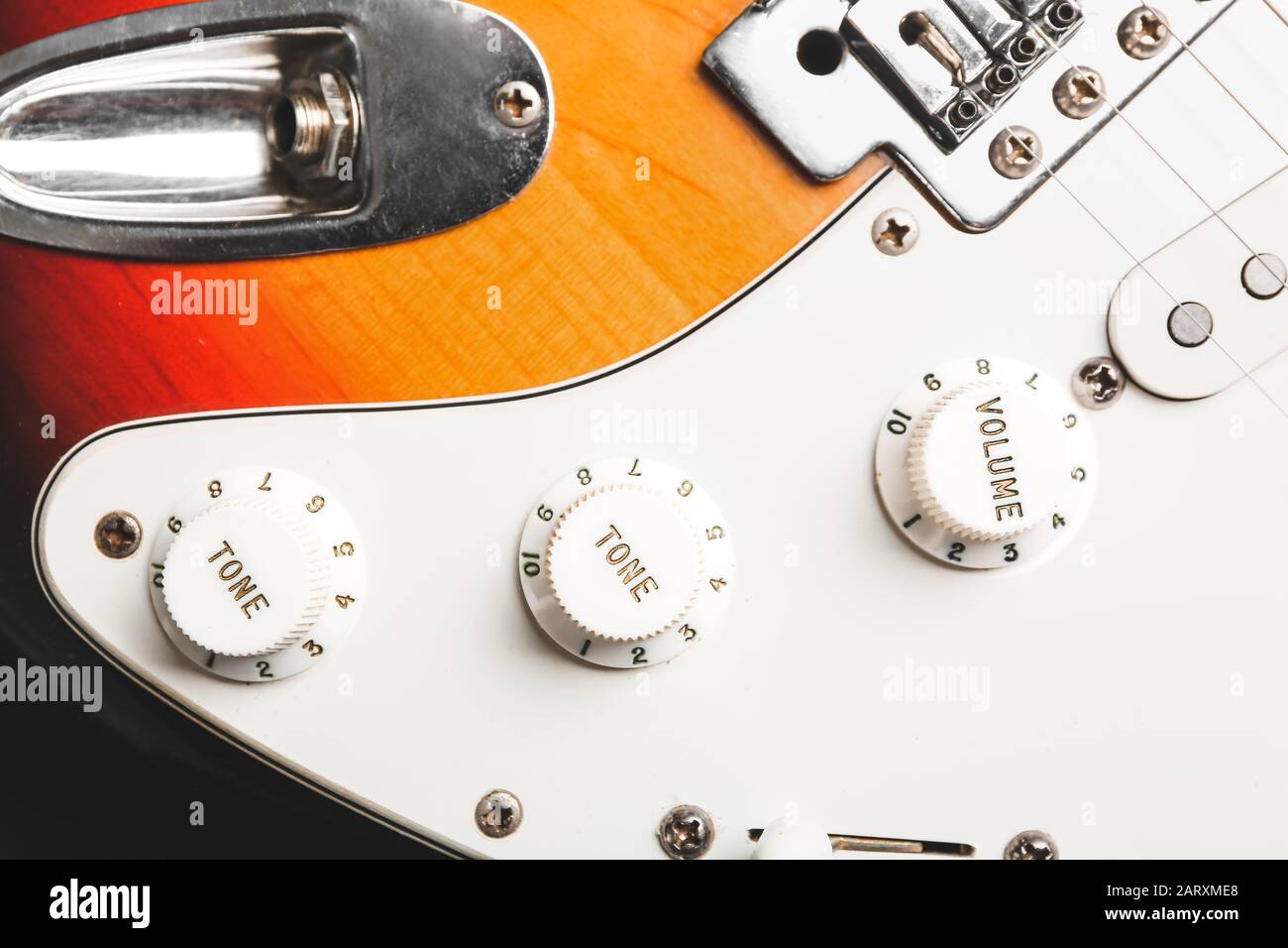Modern bass guitar, closeup view Stock Photo - Alamy