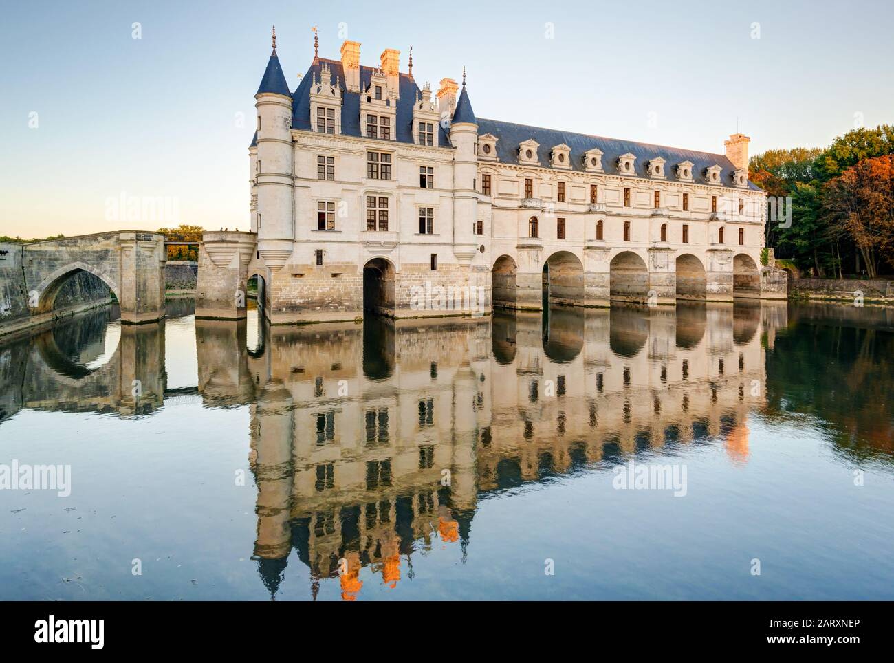 The Chateau de Chenonceau, France. This castle is located near the ...