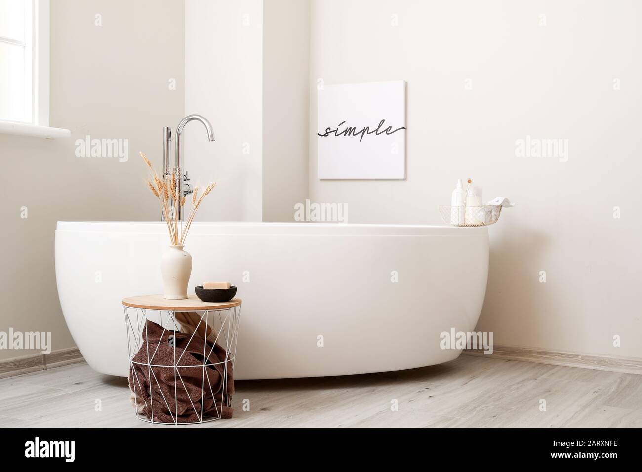 Interior of modern comfortable bathroom Stock Photo - Alamy