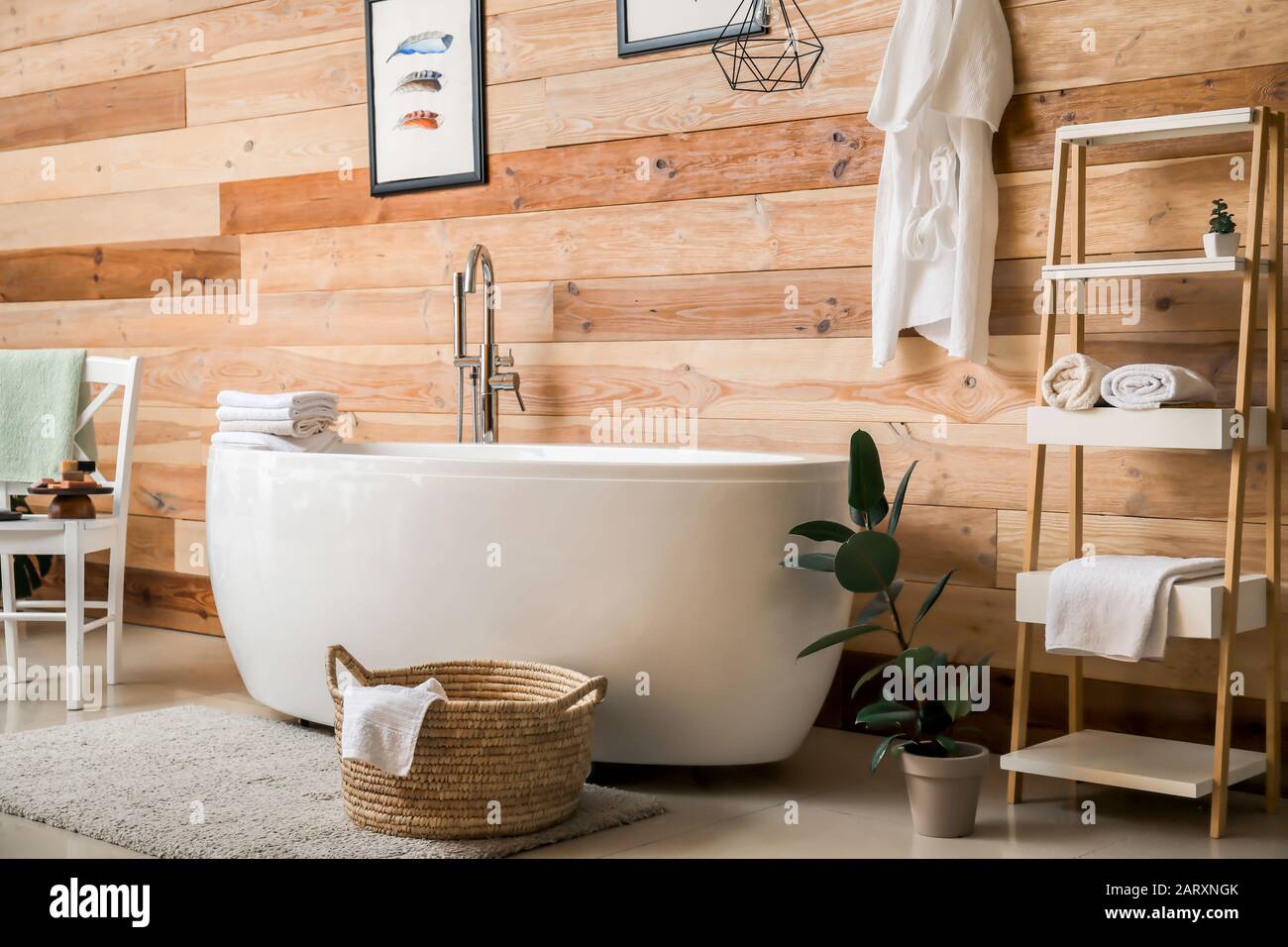 Interior of modern comfortable bathroom Stock Photo - Alamy
