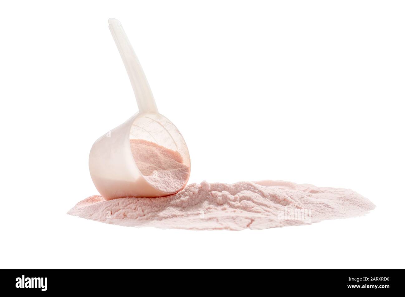 Protein powder on white background Stock Photo - Alamy