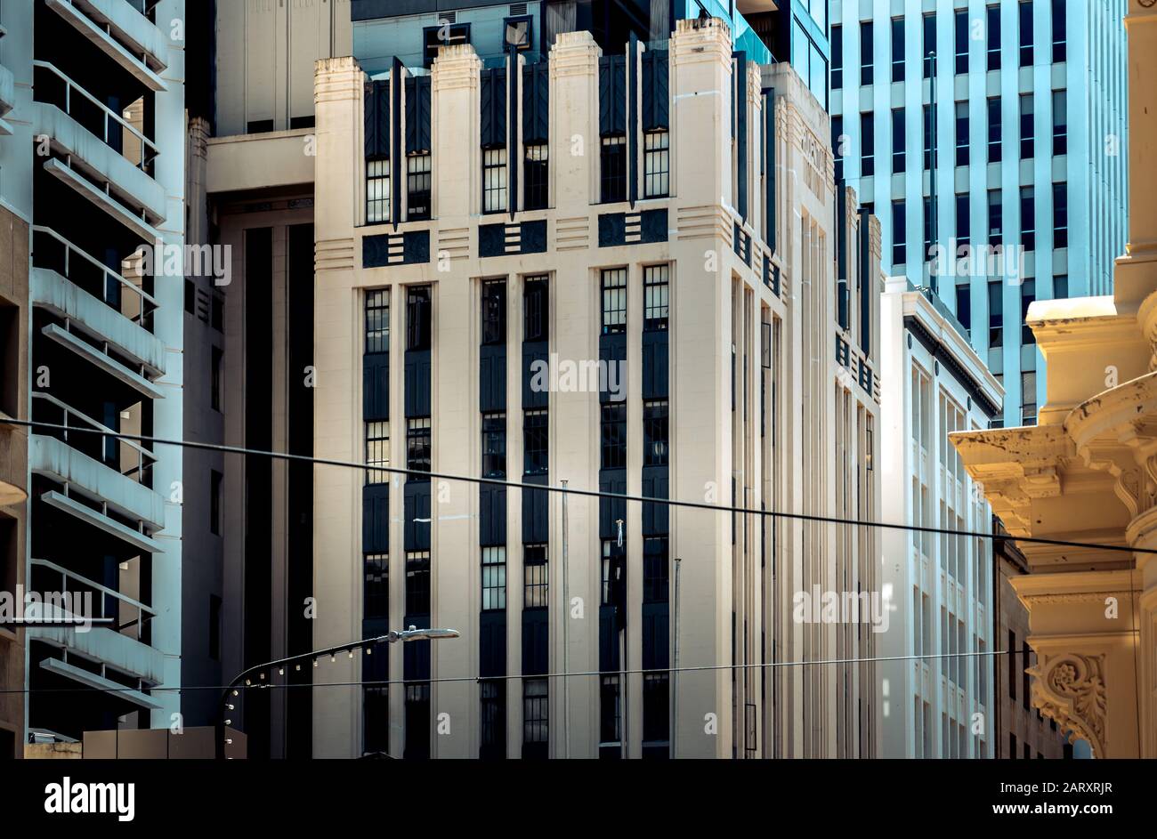 Commercial building close up; Wellington Office Building Stock Photo ...