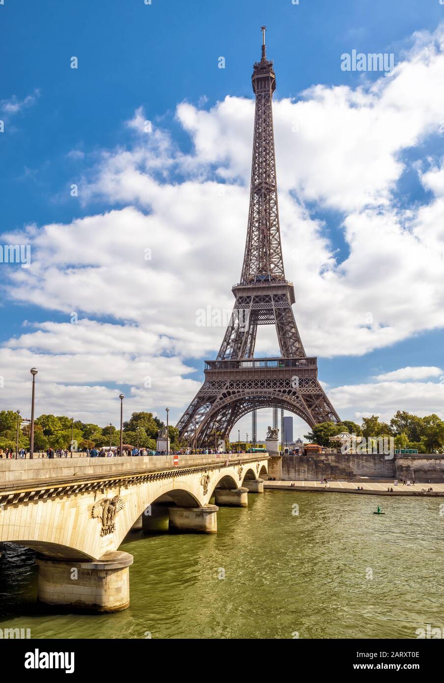 The Eiffel tower and Pont d'Iena in Paris Stock Photo - Alamy