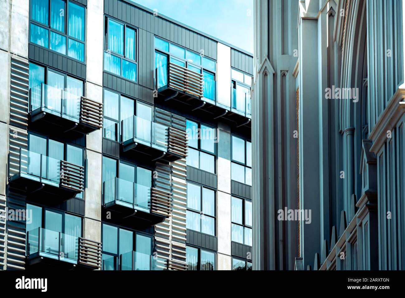 Commercial building close up; Wellington Office Building Stock Photo ...