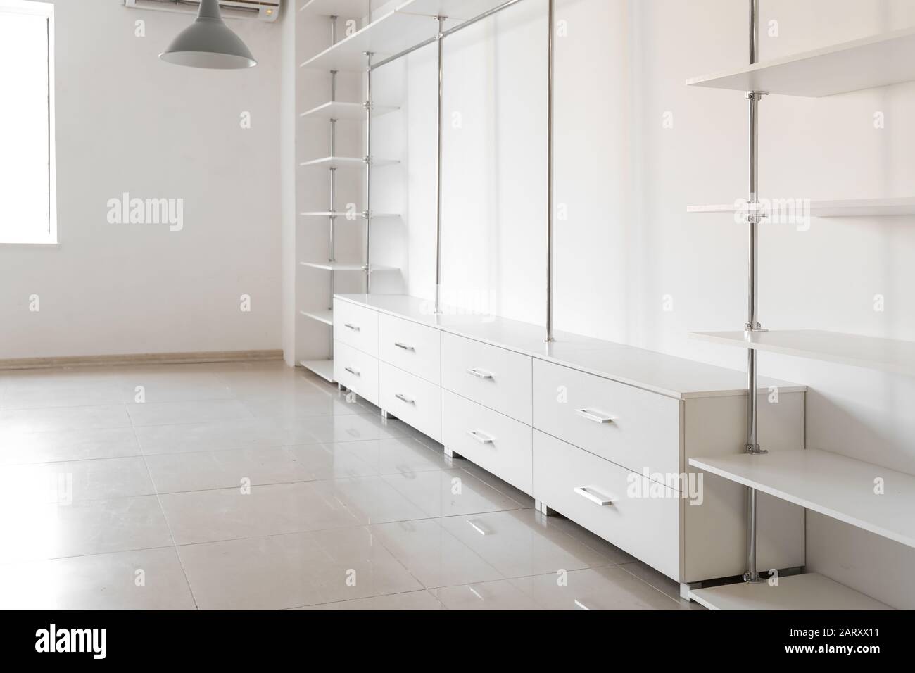 View of empty dressing room Stock Photo - Alamy