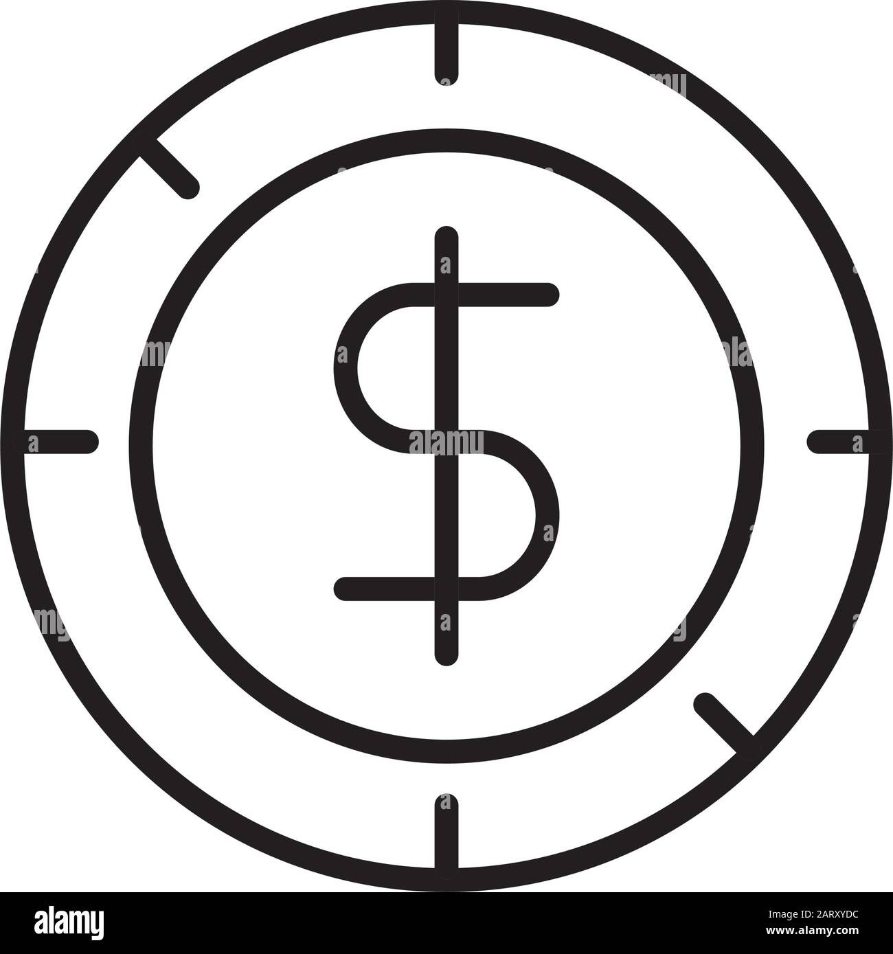 coin currency business cash money line design vector illustration Stock ...