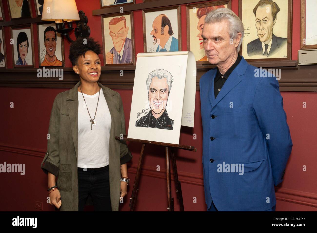 New York, NY, USA. 29th Jan, 2020. Angie Swan, David Byrne inside for ...