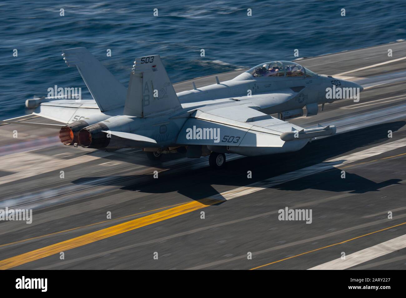 200128-N-WR846-0217 ARABIAN SEA (Jan. 28, 2020) AN EA-18G Growler ...
