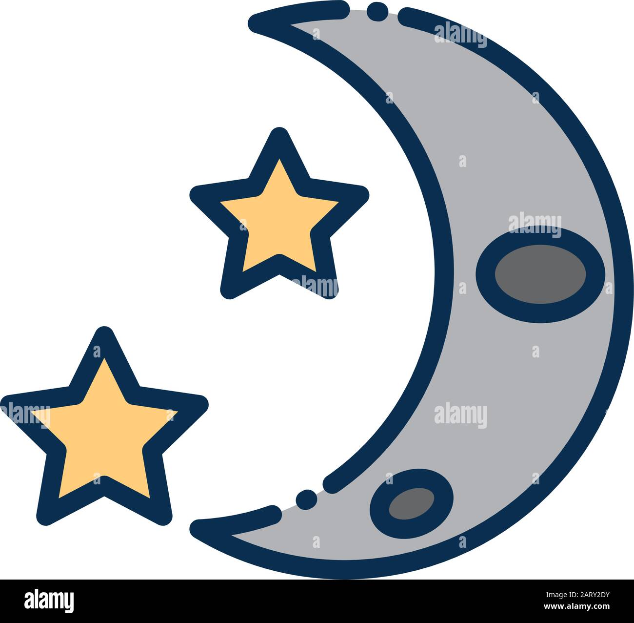 half moon stars astronomy and space on white background vector ...