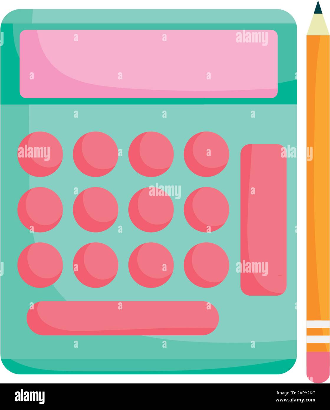 back to school education calculator and pencil supplies vector ...