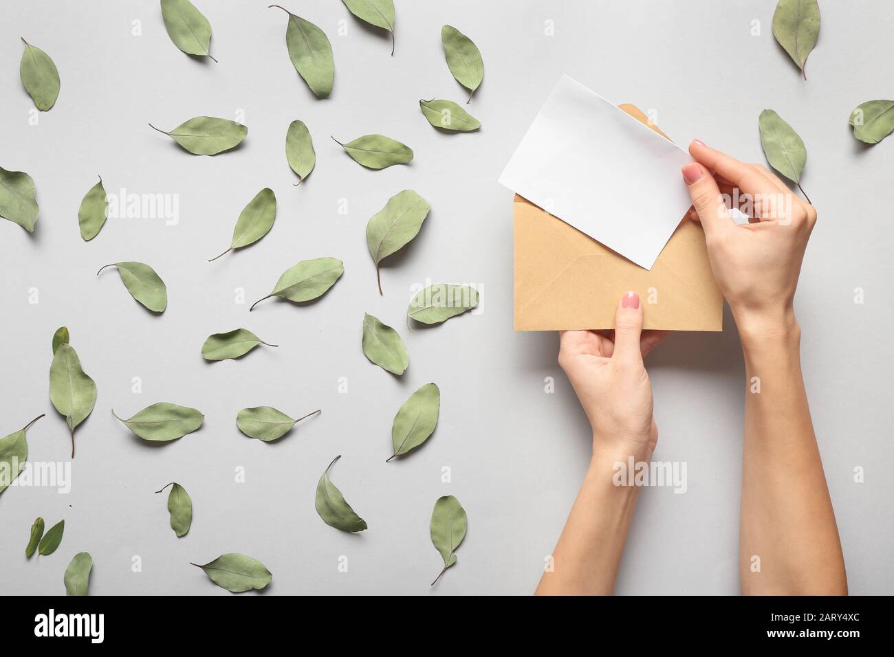 Female hands invitation envelope hi-res stock photography and images ...