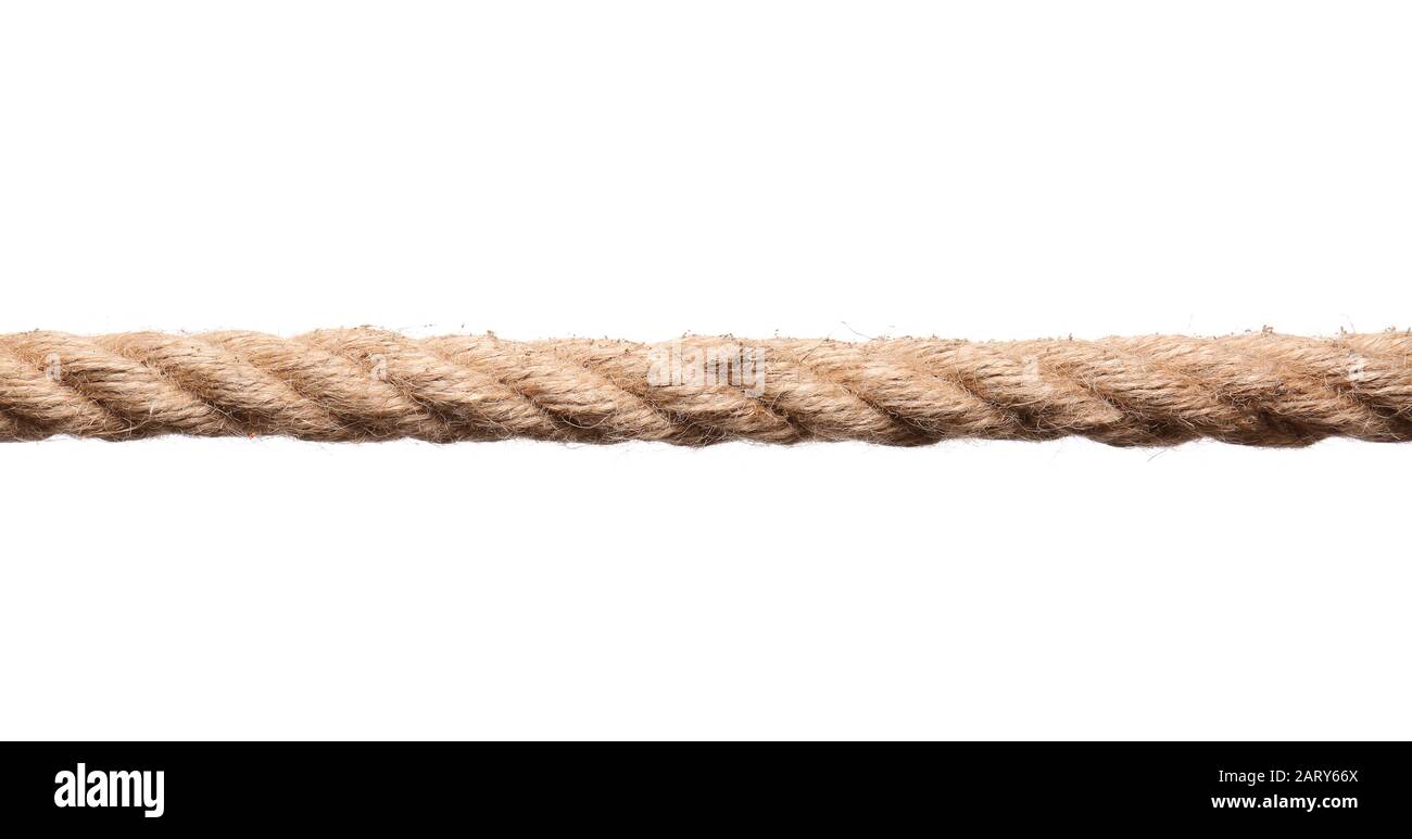 Clean rope on white background Stock Photo - Alamy