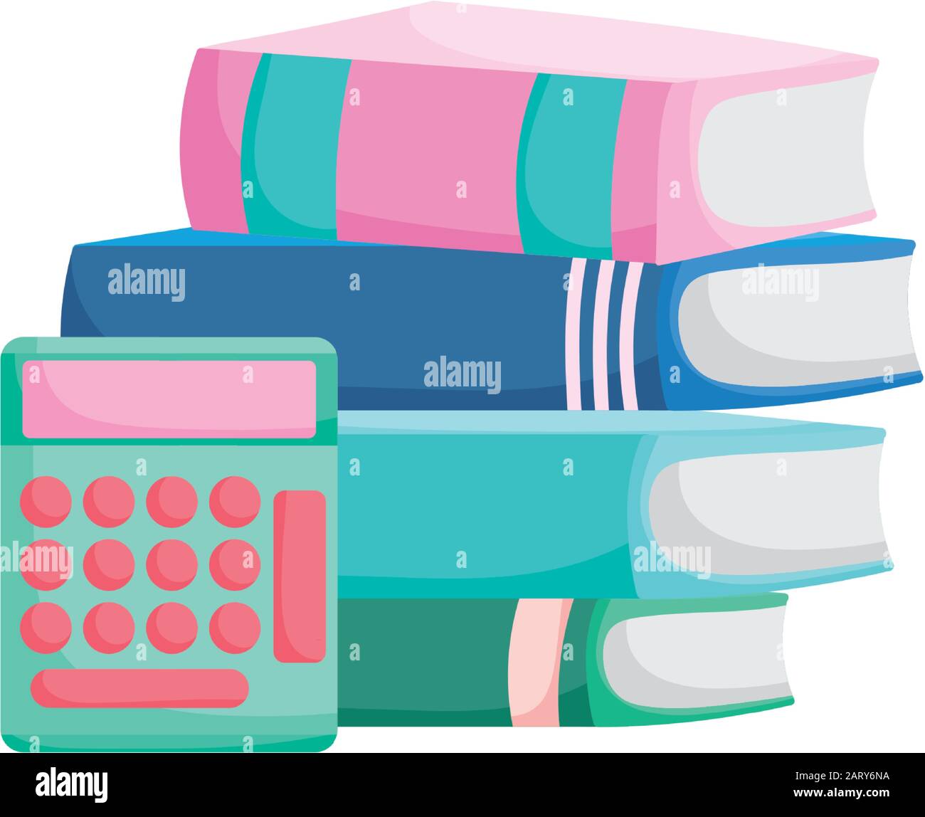 back to school education calculator and stacked books vector ...
