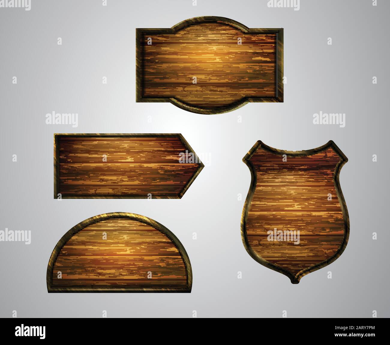 Vector realistic illustration of wooden signboard Stock Vector Image ...