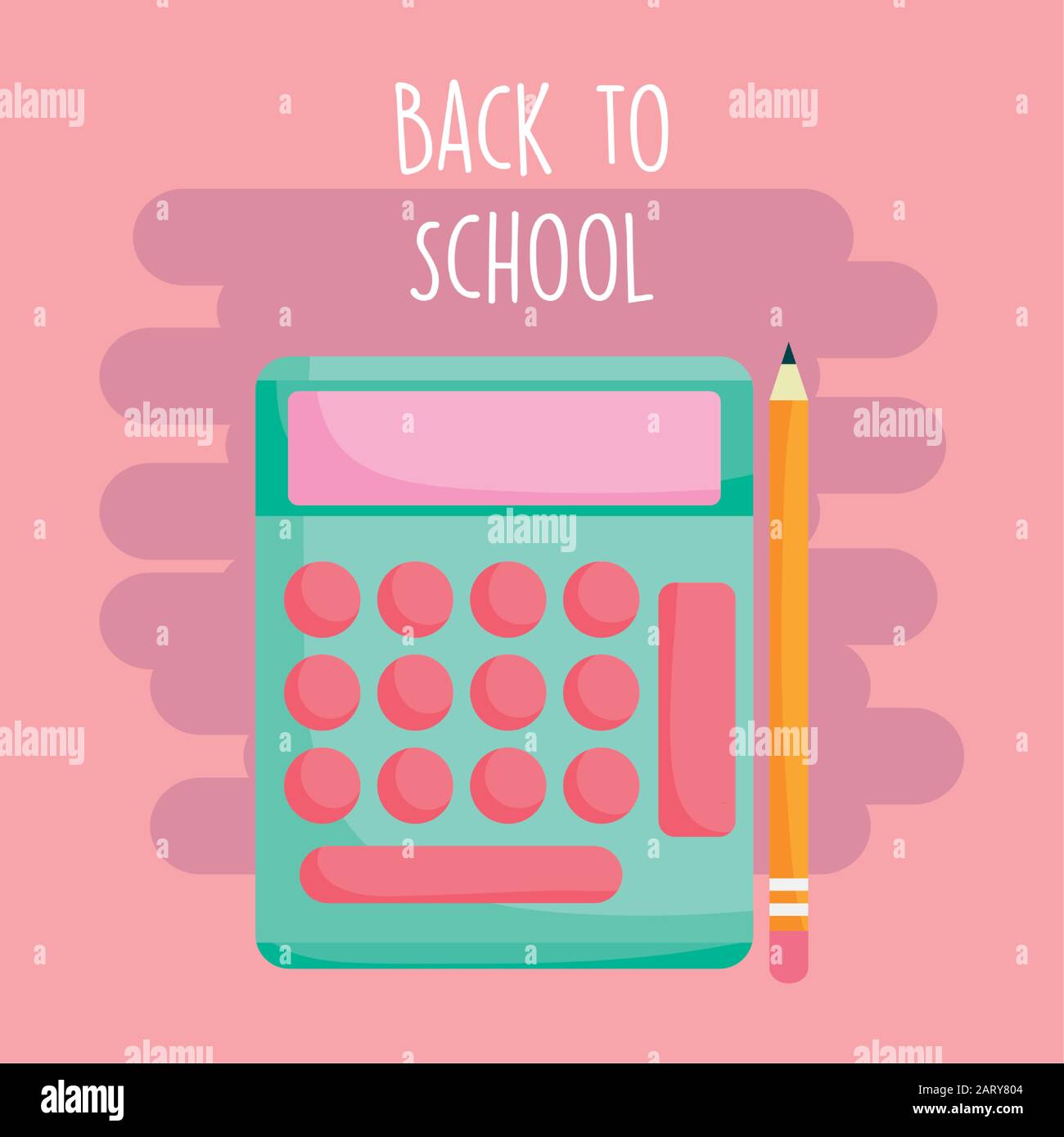 back to school education calculator and pencil supplies vector ...