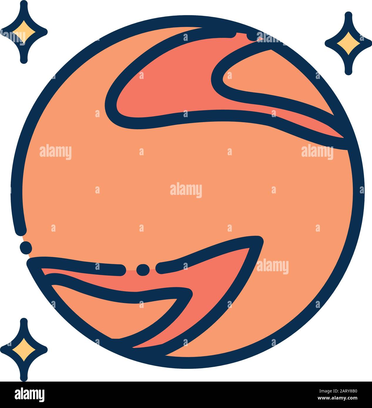 planet jupiter solar system astronomy and space on white background ...