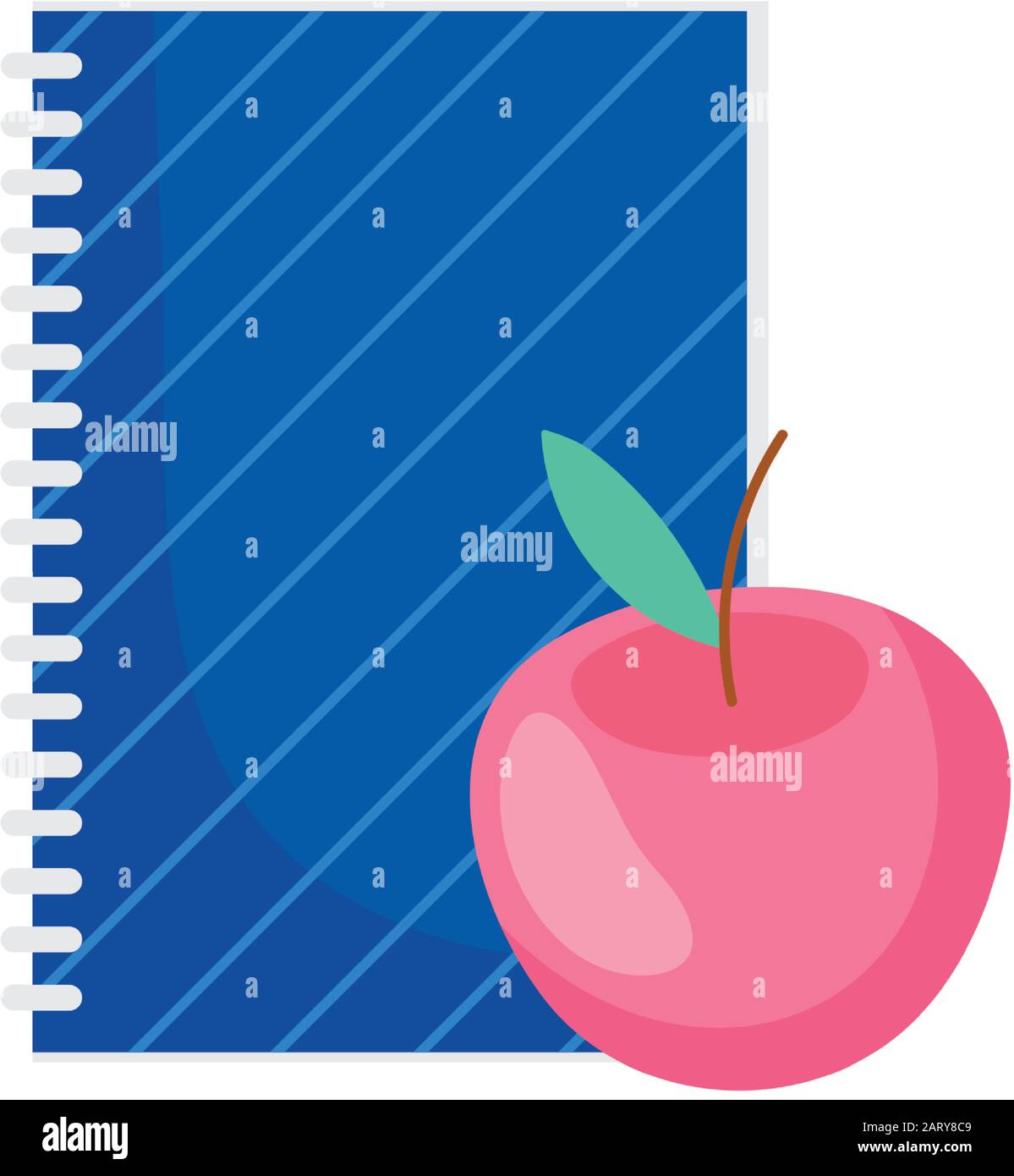 back to school education apple and notebook vector illustration Stock ...