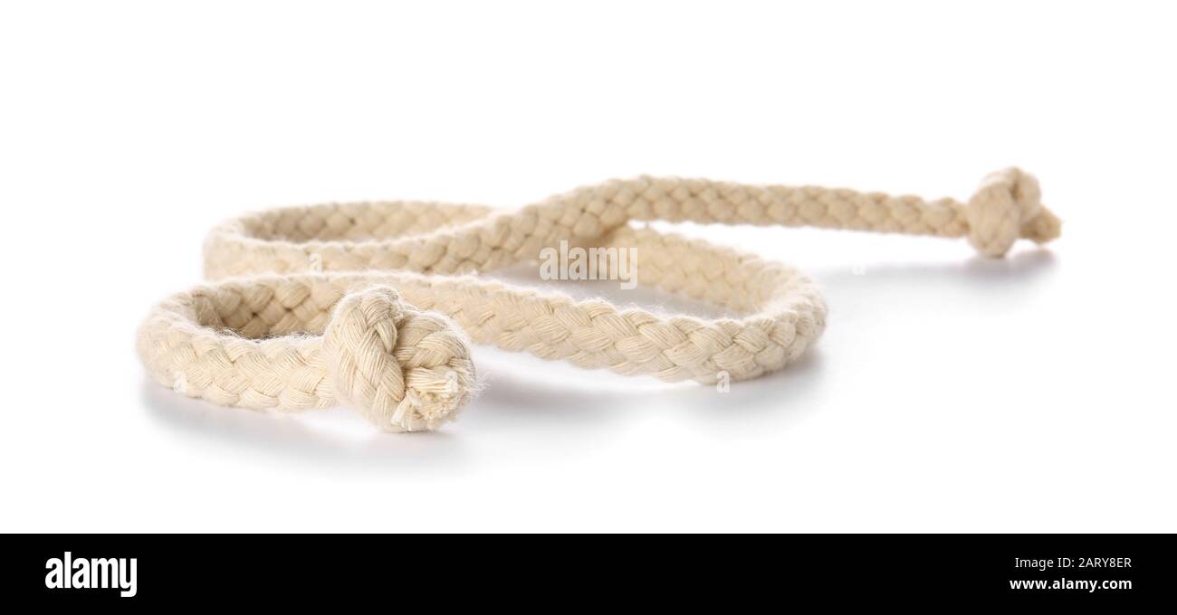 Clean rope on white background Stock Photo - Alamy