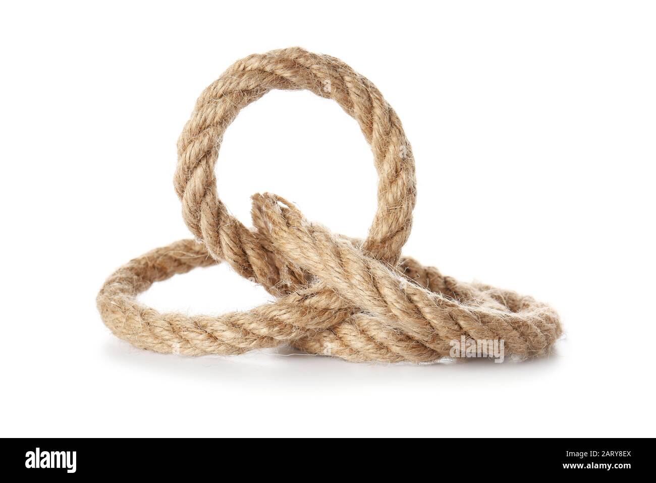Clean rope on white background Stock Photo - Alamy