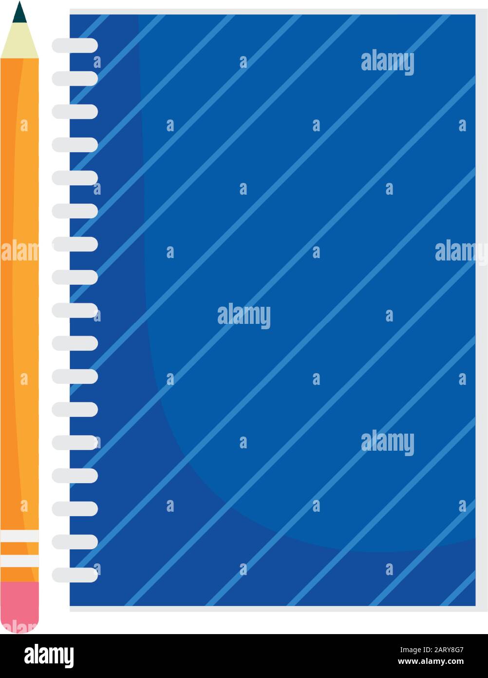 back to school education notepad and pencil supplies vector ...