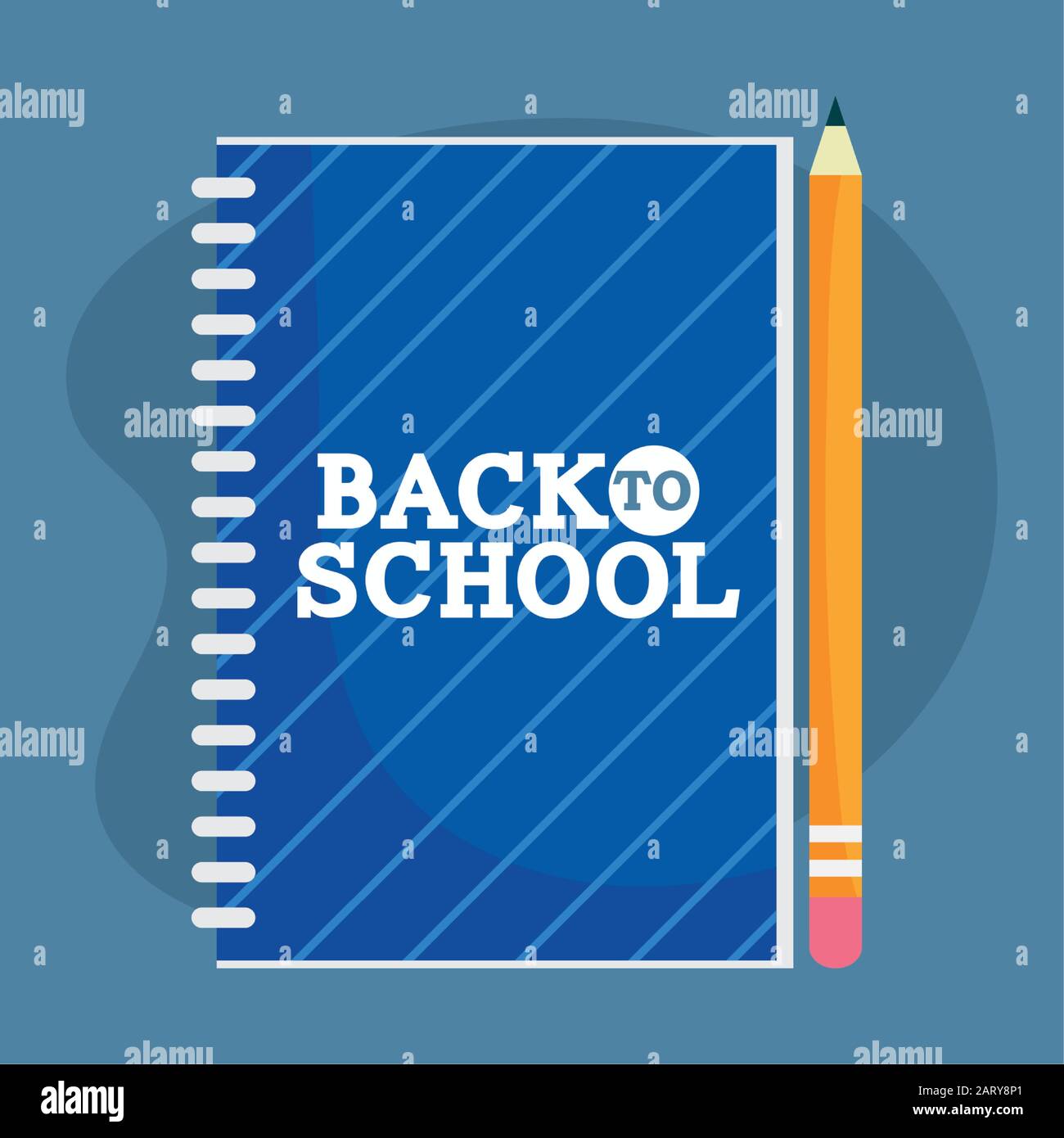 back to school education notepad and pencil supplies vector ...