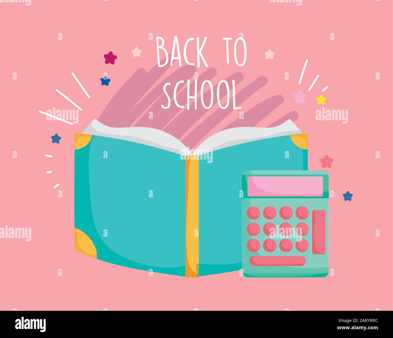 back to school education open book and calculator mathematics supply ...