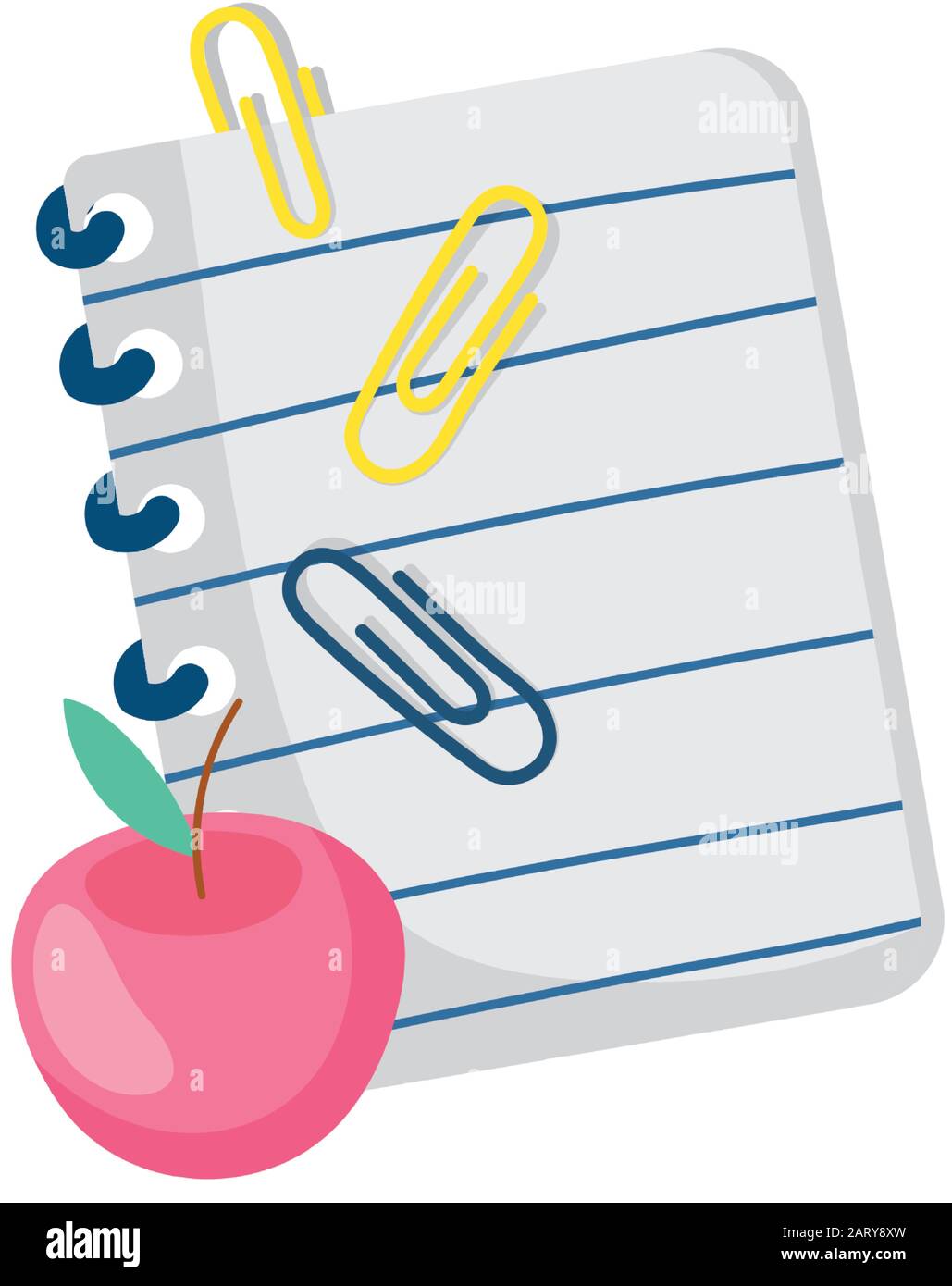 back to school education paper and clips supplies vector illustration ...