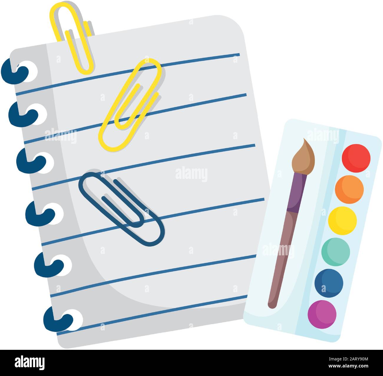 back to school education paper and clips supplies vector illustration ...