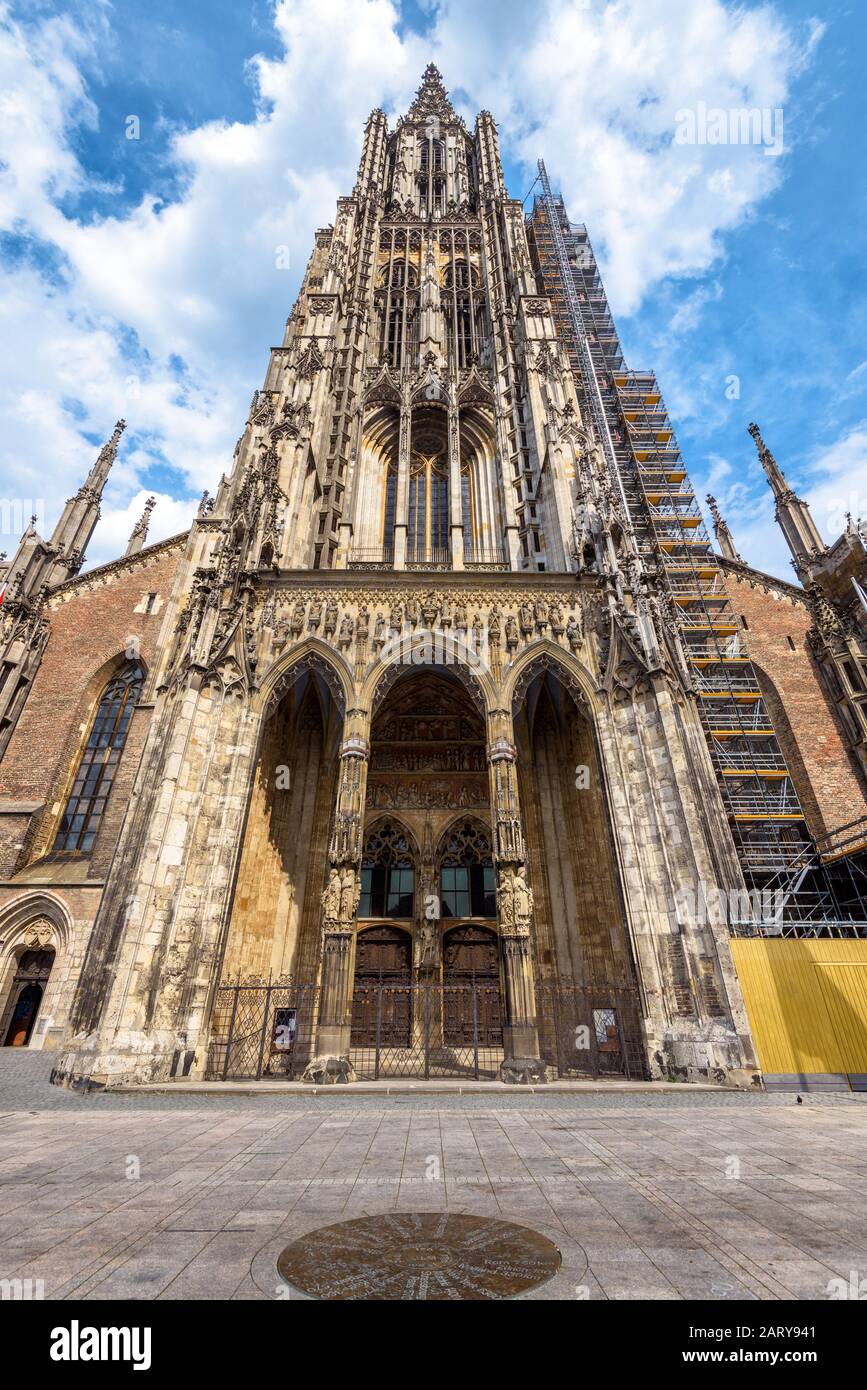 Ulm Minster or Cathedral of Ulm city, Germany. It is a top landmark of ...