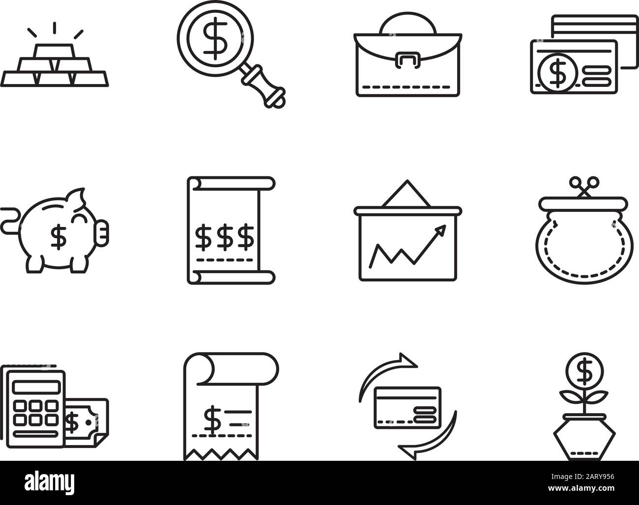 business cash money line design vector illustration Stock Vector Image ...