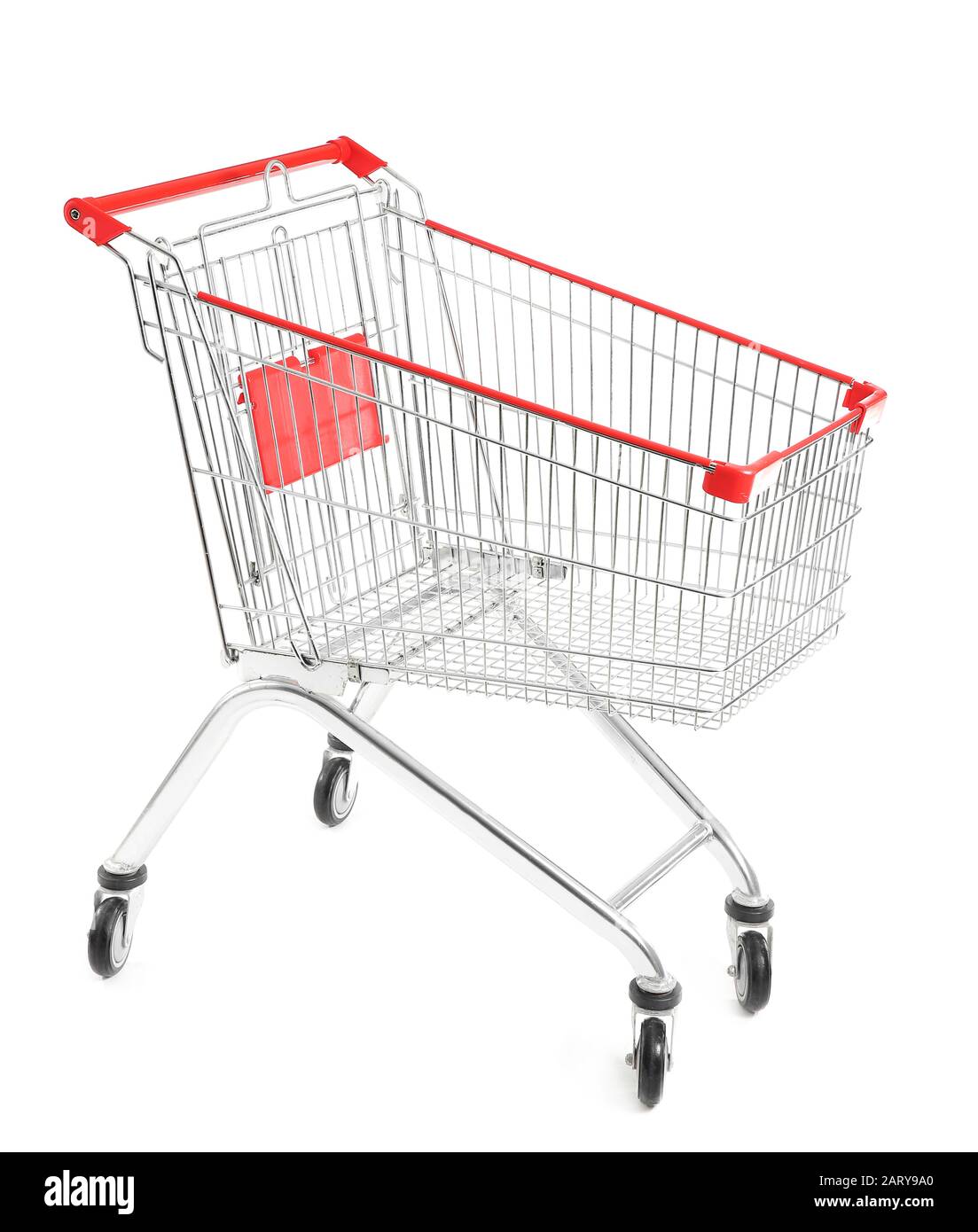 Empty shopping cart on white background Stock Photo - Alamy